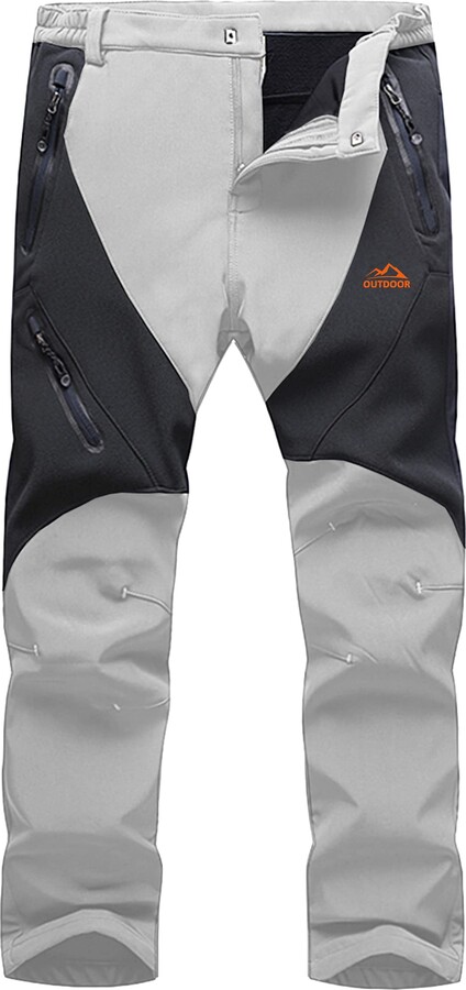 TACVASEN Outdoor Trousers for Men Waterproof Hiking Trousers Warm ...