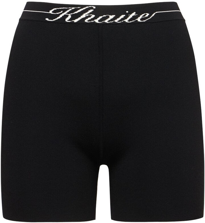 KHAITE Bryant logo viscose blend bike shorts - ShopStyle