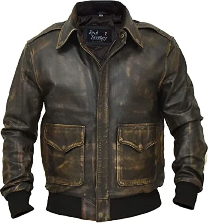 Jorde Calf A2 Aviator Flying Tiger WWII Flight Aviator Bomber Jacket ...