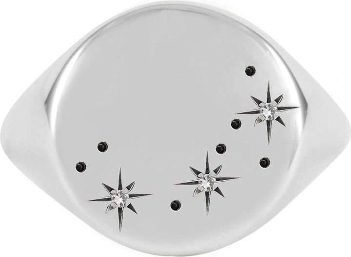 No 13 - Scorpio Constellation Signet Ring - Diamonds & Silver - ShopStyle