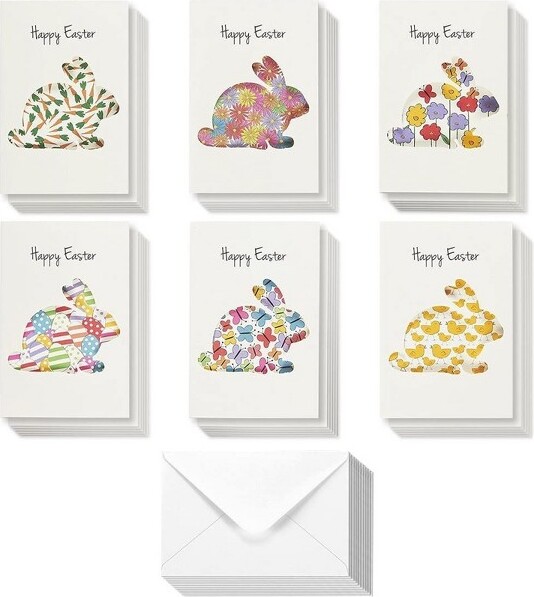 Best Paper Greetings 36 Pack Bulk Easter Greeting Cards with Envelopes, 6 Designs, 4 x 6 In ...