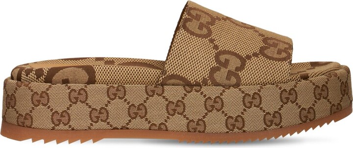 Gucci 55mm Angelina GG canvas slide sandals - ShopStyle