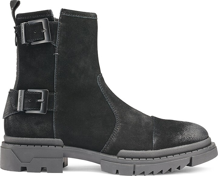 Karl Lagerfeld Paris Lug Sole Suede Engineer Boots - ShopStyle