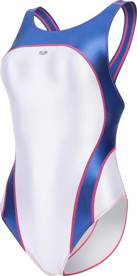 LEOHEX Arc Shiny One Piece Swimsuit Wetlook Jerseys Smooth Racer Back ...