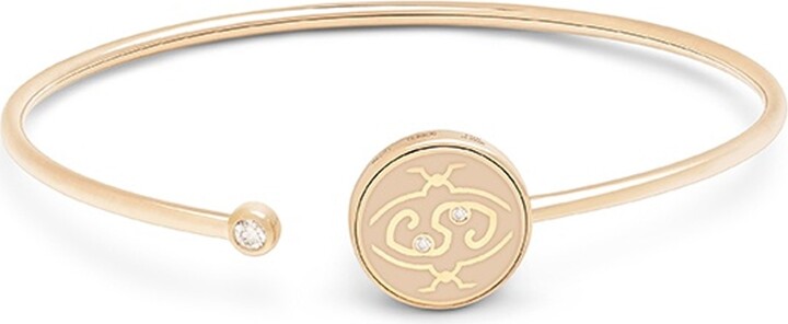 Women's White Intisars Meohme Slim Rose Gold Diamonds Loving Bangle - ShopStyle Bracelets