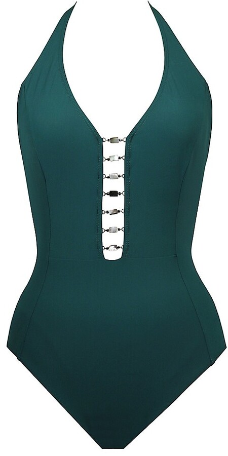 Amoressa by Miraclesuit Northern Lights Caged One-Piece Swimsuit ...