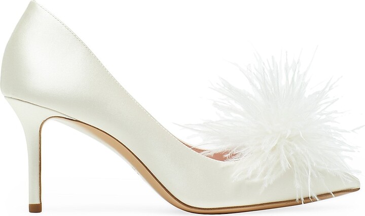 Kate Spade Marabou Satin Feather Pumps - ShopStyle