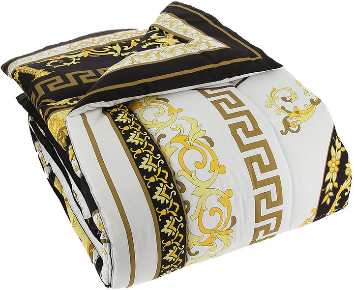 Versace Home Medusa Gala Reversible Bedspread - White/Black/Gold ...