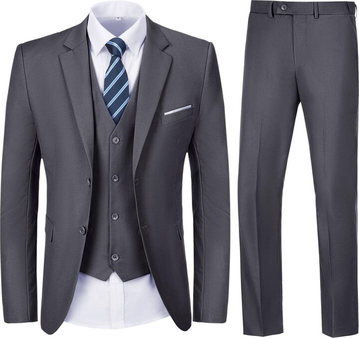 Hipfun Men's 3 Piece Slim Fit Suit Set - ShopStyle