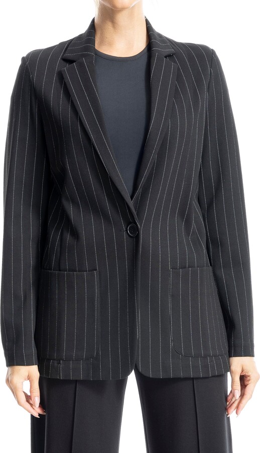 Max Studio One-Button Double Knit Blazer - ShopStyle