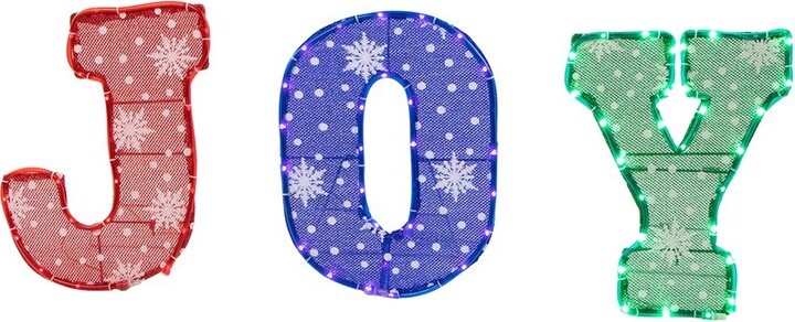 Northlight 14In Led Lighted Traditional Colored 'Joy' Outdoor Display ...