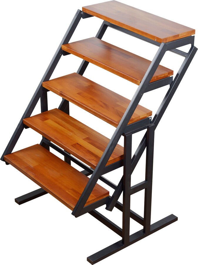 EDWINRAYLLC Solid Mahogany Wood Multifunction Convertible Dining Table ...