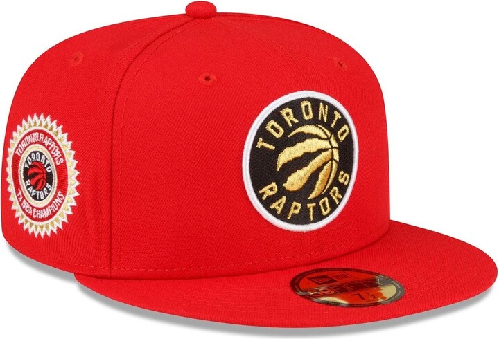 New Era Men's Red Toronto Raptors 7x Champions Metallic Undervisor ...