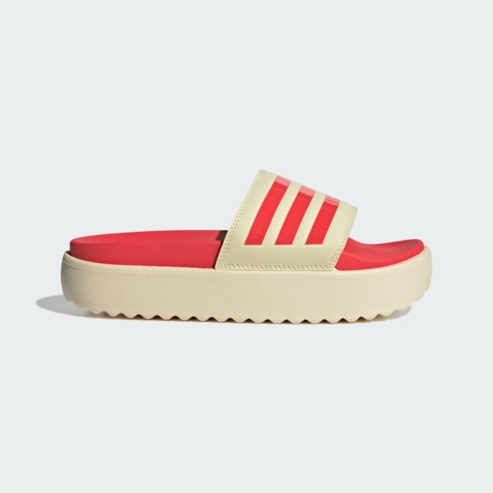 adidas Adilette Platform Slides Warm Vanilla 5 Womens - ShopStyle