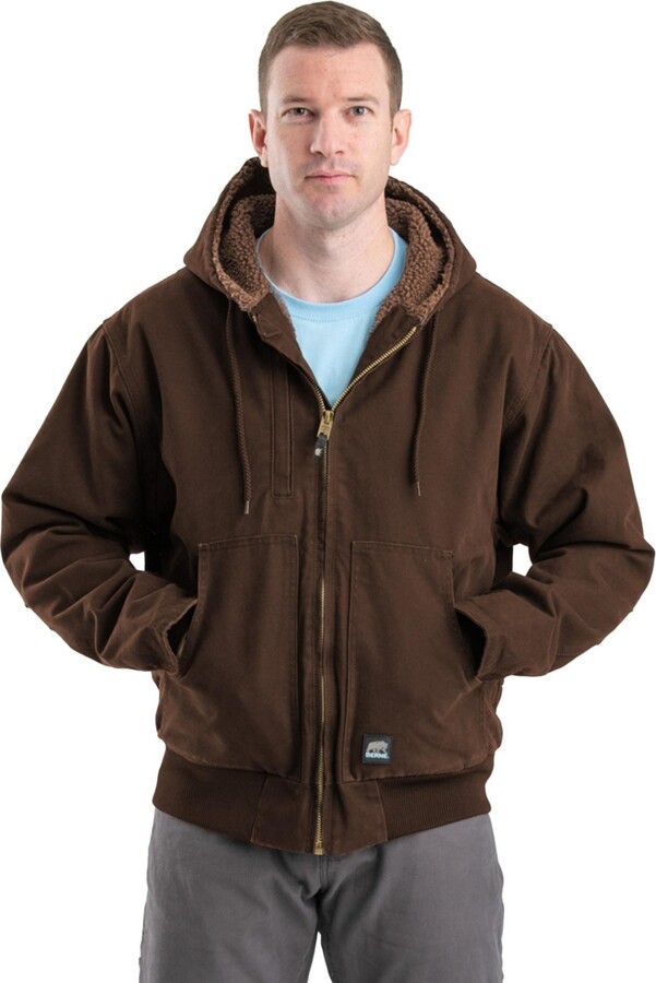 Berne Men's Tall Highland Flex180 Washed Duck Hooded Work Jacket ...