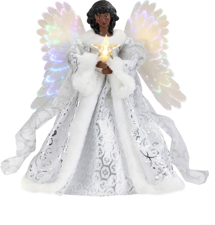 Mr. Christmas Fiber Optic Animated Angel with Dress Tree Topper - ShopStyle