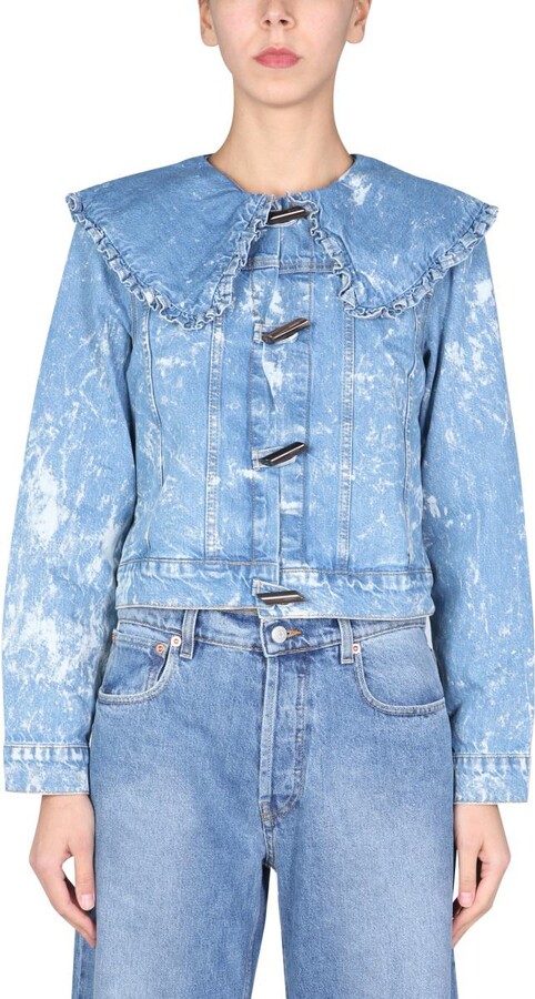 Ganni Peter Pan Ruffle Jacket With Collar - ShopStyle