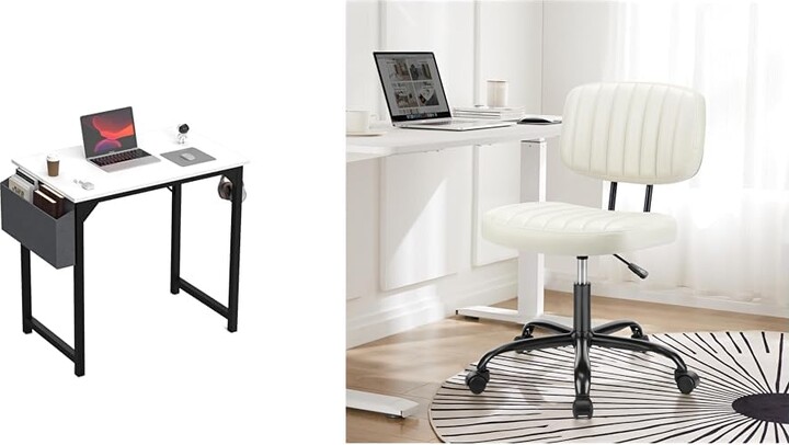 DUMOS 32 Inch Office Small Computer Desk Modern Simple Style Writing ...