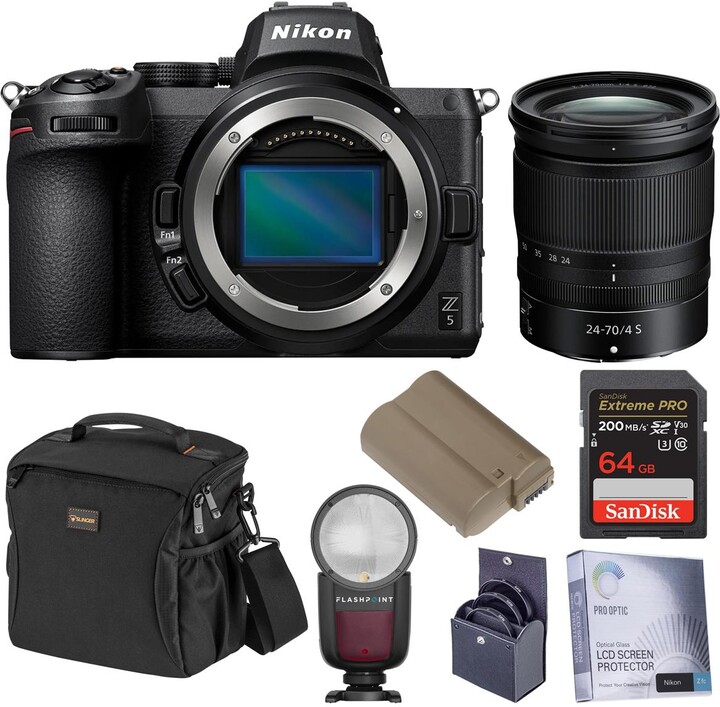 Nikon Z5 Mirrorless Camera with Nikkor Z 24-70mm f/4 S Lens, Bundle ...