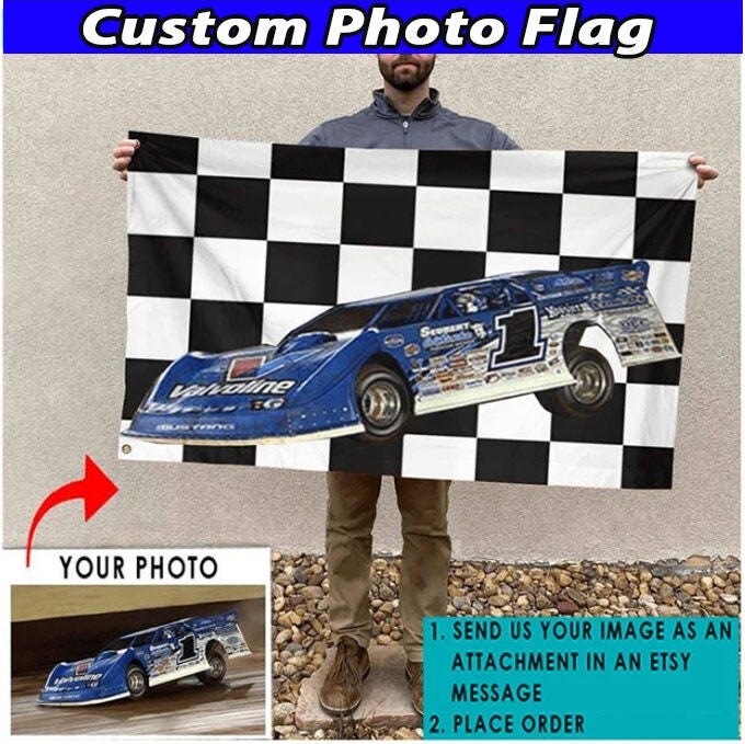 Etsy Dirt Late Personalized Track Racing Checkered Flag, Sprint Car ...