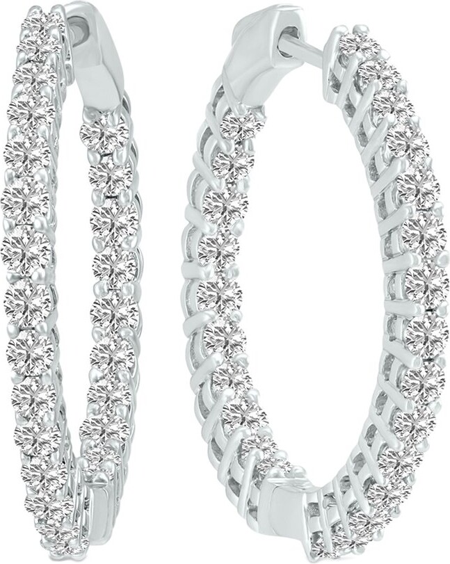 Lab Grown Diamonds 14K 3.00 Ct. Tw. Diamond Hoops - ShopStyle Fine Earrings