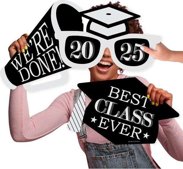 Big Dot of Happiness Graduation Cheers - Grad Cap, Megaphone, and ...