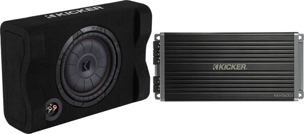 Kicker 48CVTDF102 CVTDF 10" Sub Down Firing enclosure w/ 500 Watt Key ...