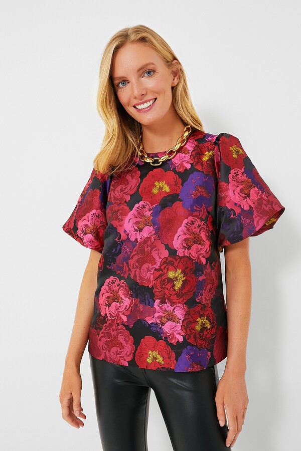 Pomander Place Camellia Jacquard Lyla Blouse - ShopStyle Tops