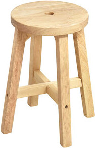 Winston Porter Round Wooden Bench, Solid Wood 45.72 Cm Mount, Small ...