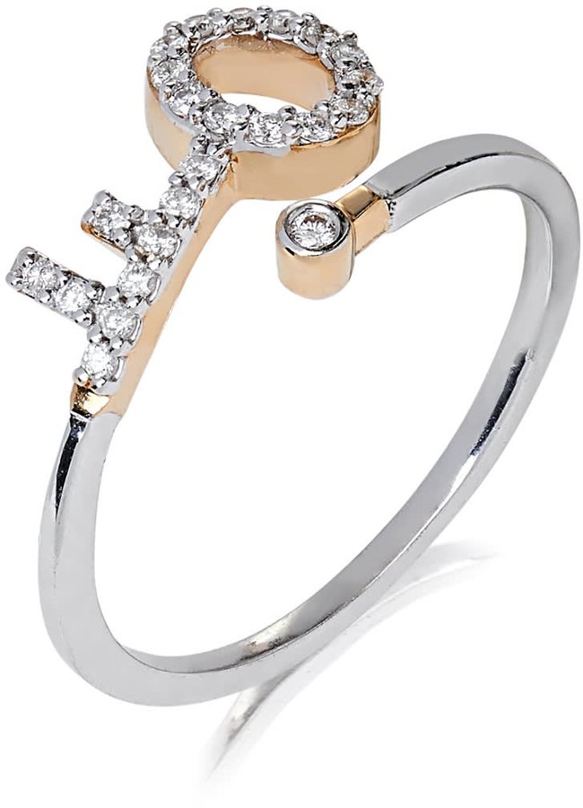 Kaizarin Limited Edition Open Diamond Key Ring In Silver & Gold - ShopStyle