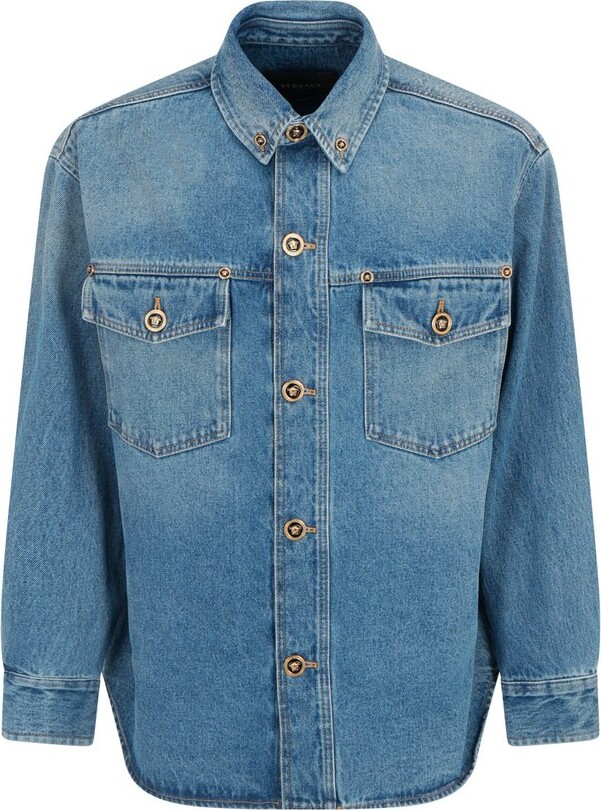 Versace Buttoned Denim Jacket - ShopStyle
