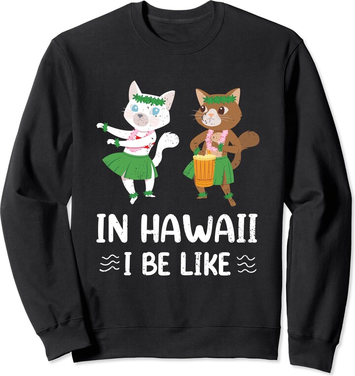 Hawaiian Cat Beach Fun Vacation Dancing Kitten Hawaiian Kitty Cat Beach ...