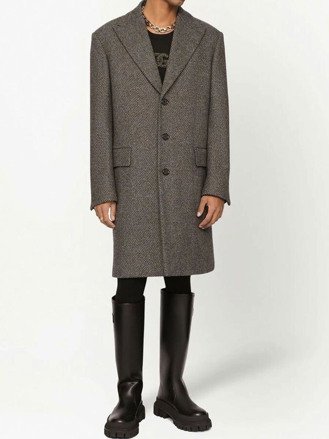 Dolce & Gabbana Grey wool coat - ShopStyle