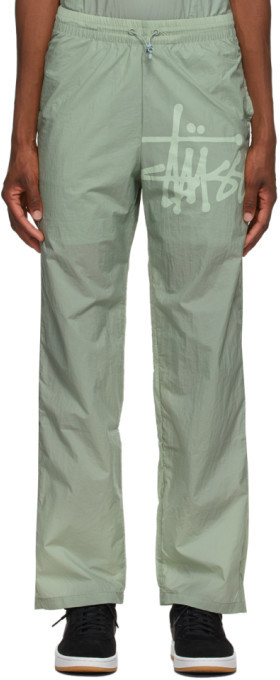 Stussy Green Warm Up Pants - ShopStyle