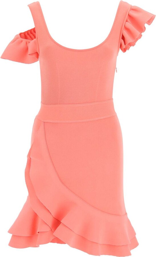 Alexander McQueen knit mini dress with ruffles - ShopStyle