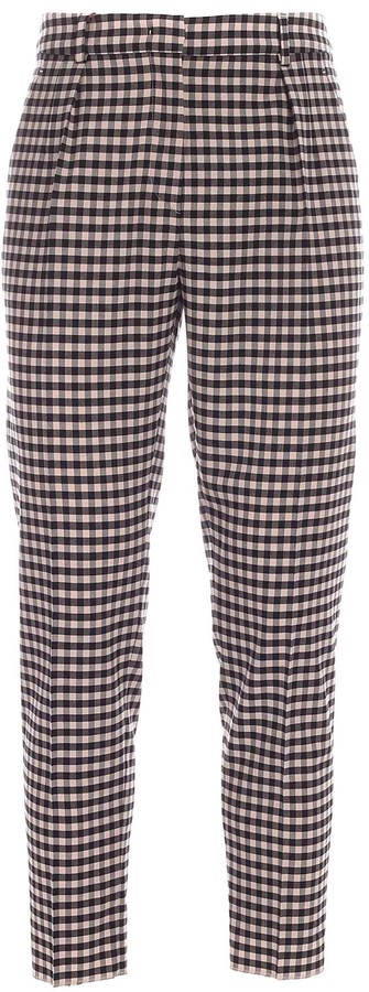 Max Mara Studio Check Pattern Pants - ShopStyle