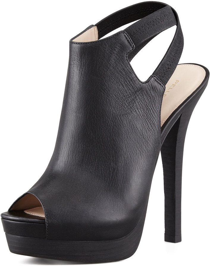 Pelle Moda Crissy Slingback Leather Platform Bootie, Black - ShopStyle