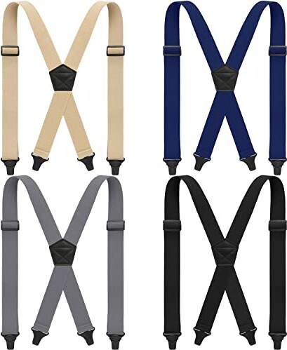 Sintege 4 Pcs X Back Hidden Suspenders Heavy Duty Hiking Suspenders ...