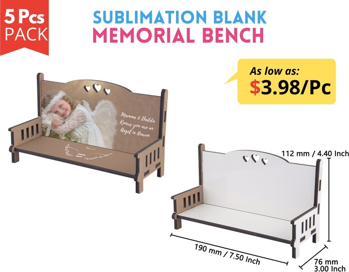 Etsy 5x Pack Memorial Bench Sublimation Blanks | Mdf Hard Board Bench ...
