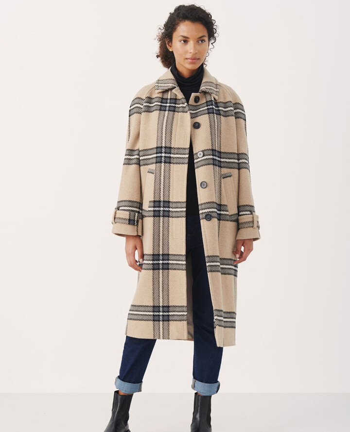 Part Two Rima Neutral Check Jacket - ShopStyle