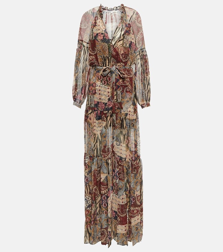 Veronica Beard Isra printed silk maxi dress - ShopStyle
