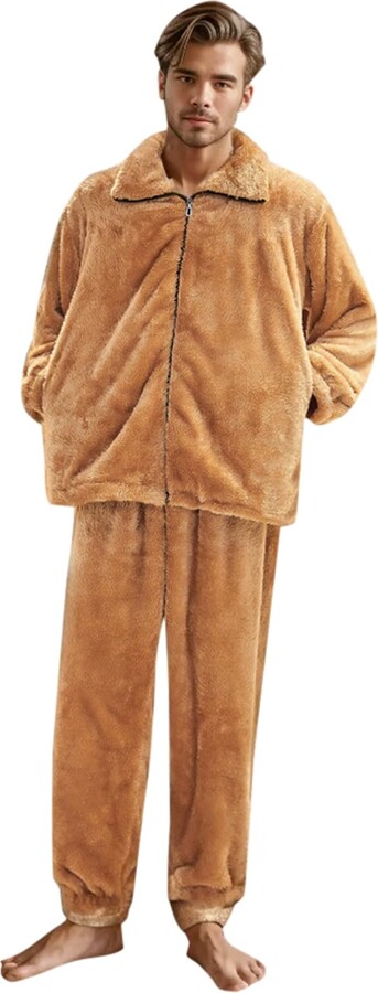 BGFIPAJG Mens Pyjamas for Winter Silk Pajamas Mens Mens Fleece Pyjamas ...