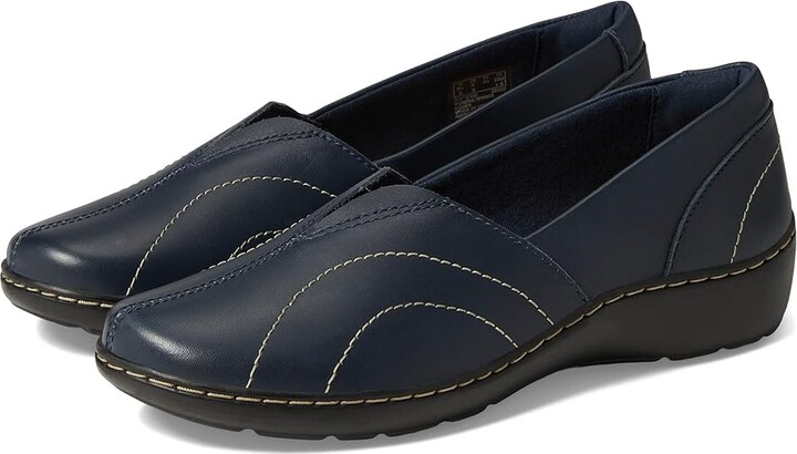Clarks Cora Meadow (Navy Leather) Women's Shoes - ShopStyle Flats