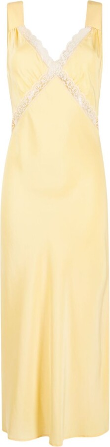 Reformation Yellow Provence Silk Dress - ShopStyle
