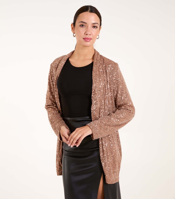 Women's Bronze Sequin Cardigan Blue Vanilla - ShopStyle