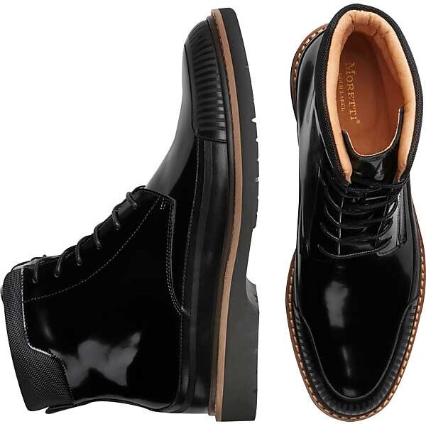 Moretti Men's Adonis 6-Eyelet Patent Leather Boots Black - ShopStyle