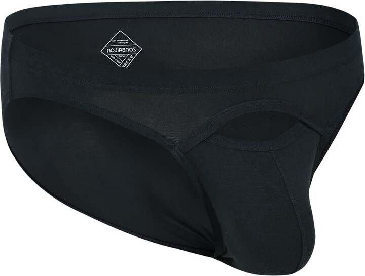 ZUOLAIYIN Mens Briefs Horizontal Fly Bulge Enhancing Underwear Low Rise ...
