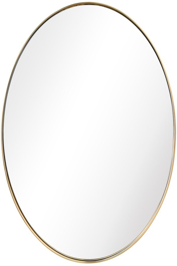 Empire Art Direct Ultra Brushed Gold Stainless Steel Oval Wall Mirror ...