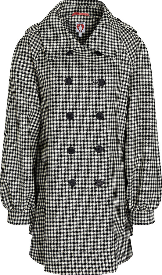 Shrimps Lana double-breasted gingham wool coat - ShopStyle