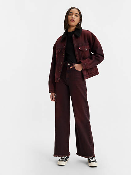 Levi's Ribcage Wide Leg Women's Jeans - Cherry Cordial - ShopStyle